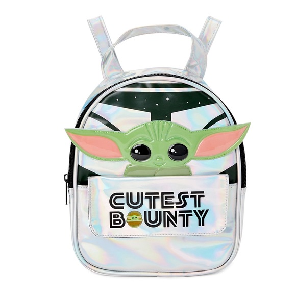 Disney | Accessories | Disney Baby Yoda Kids Mini Backpack Silver 95 H ...
